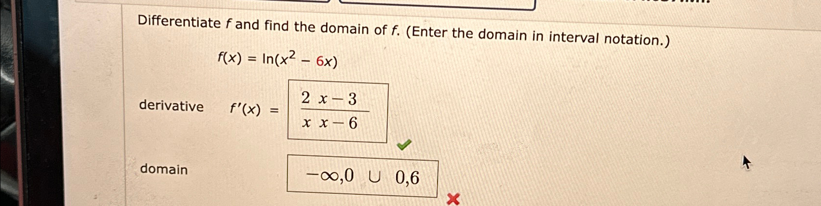 Solved Differentiate f ﻿and find the domain of f. (Enter the | Chegg.com