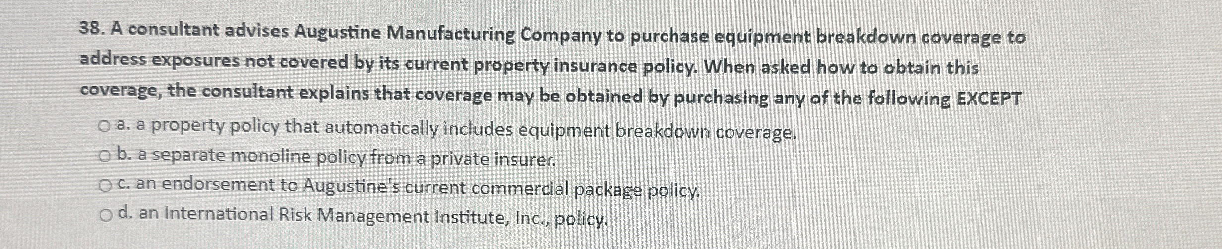 Solved A consultant advises Augustine Manufacturing Company | Chegg.com