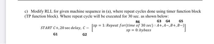 Solved c) Modify RLL for given machine sequence in (a), | Chegg.com