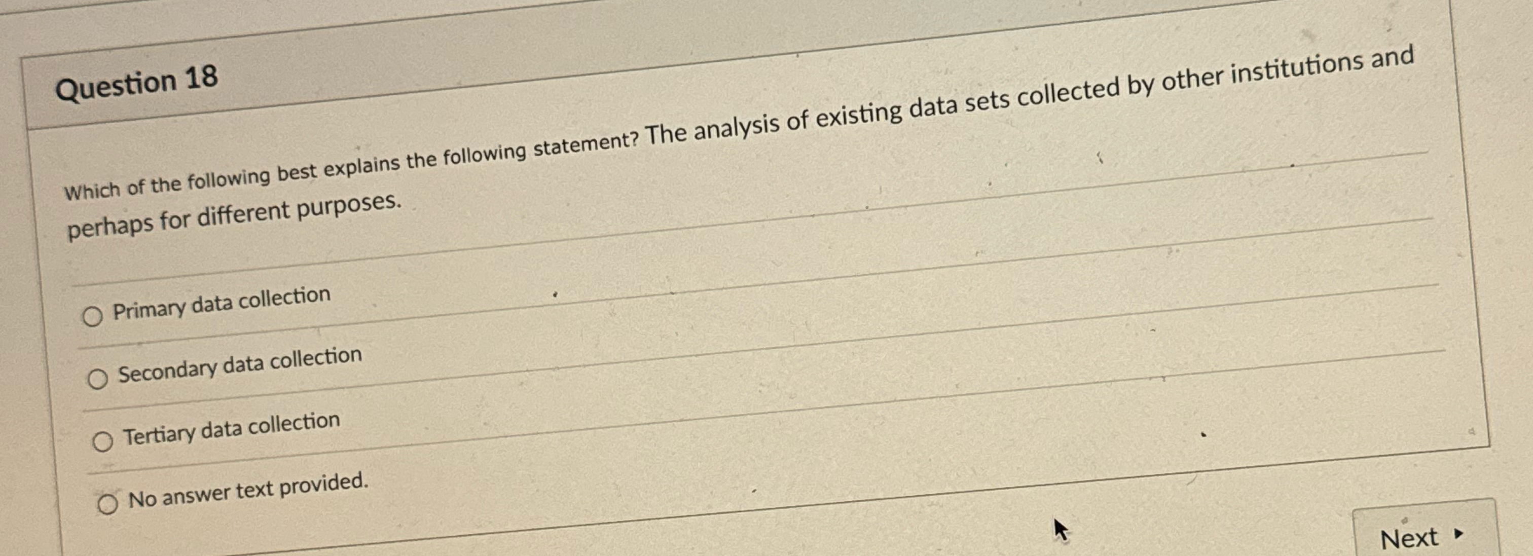 Solved Question 18Which of the following best explains the | Chegg.com