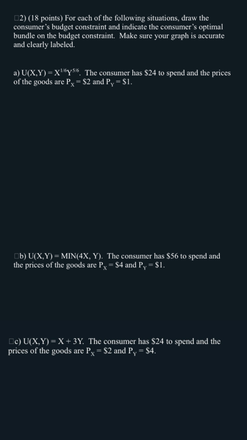 Solved (18 ﻿points) ﻿For each of the following situations, | Chegg.com