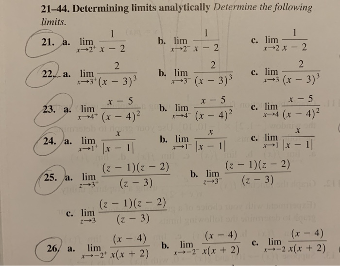 Solved 21–44. Determining limits analytically Determine the | Chegg.com