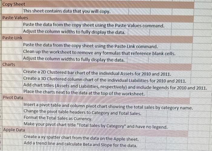 Copy Sheet This sheet contains data that you will | Chegg.com