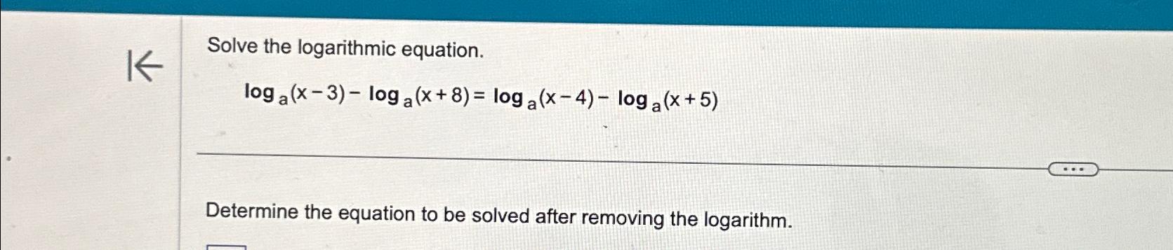 Solved Solve the logarithmic | Chegg.com