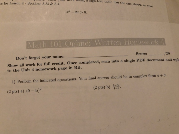 Solved sign-test table like the one shown in your es for | Chegg.com