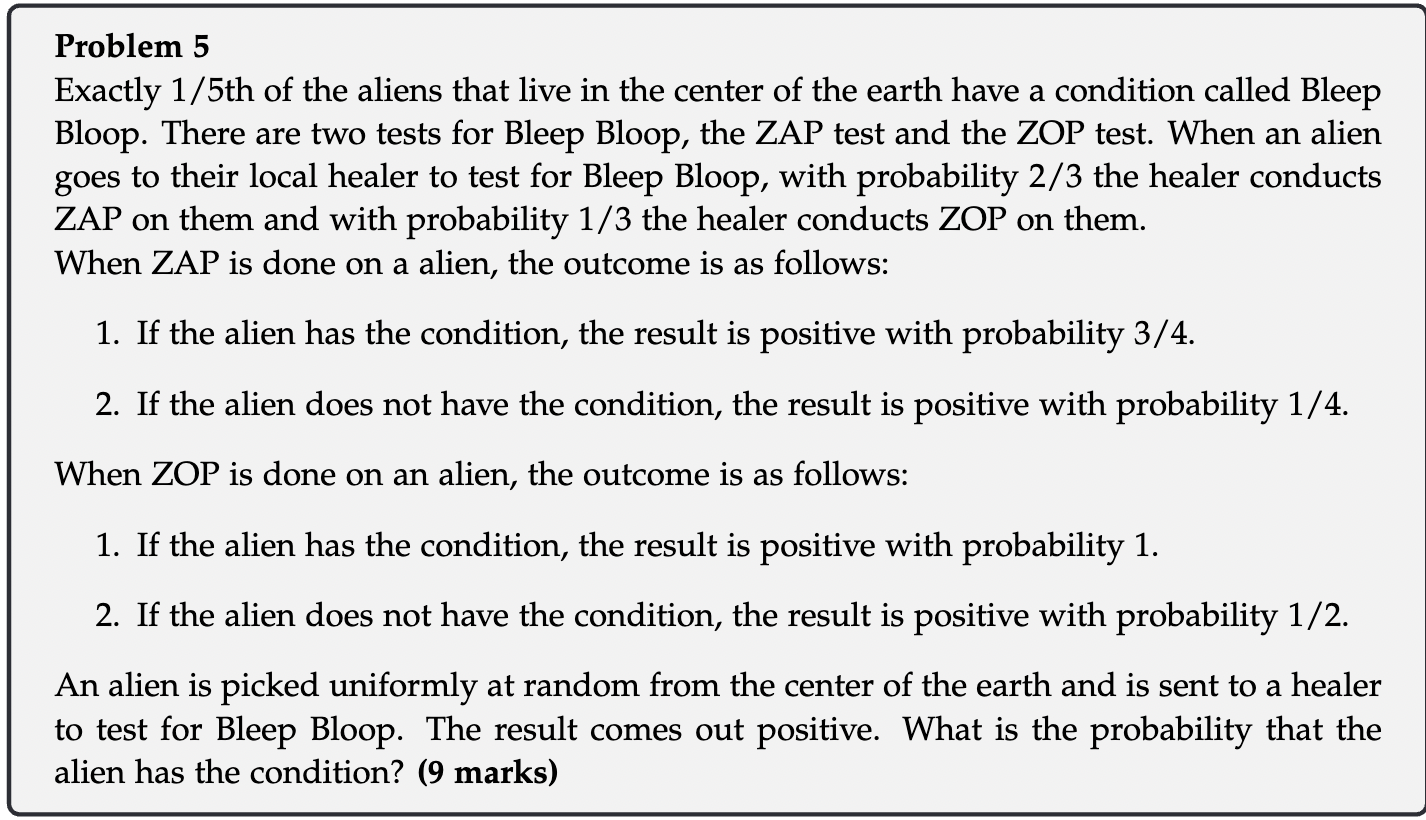 Solved Exactly 1/5th of the aliens that live in the center | Chegg.com