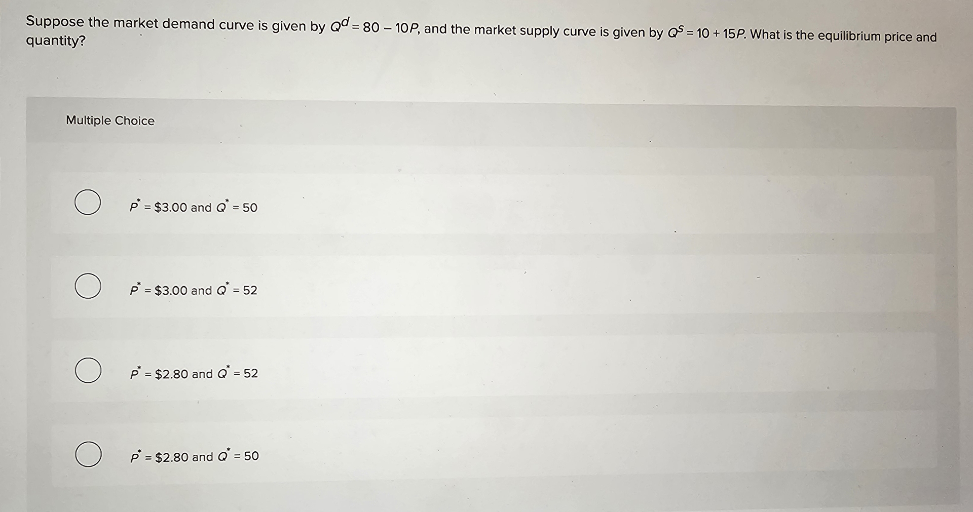 Solved Suppose the market demand curve is given by | Chegg.com