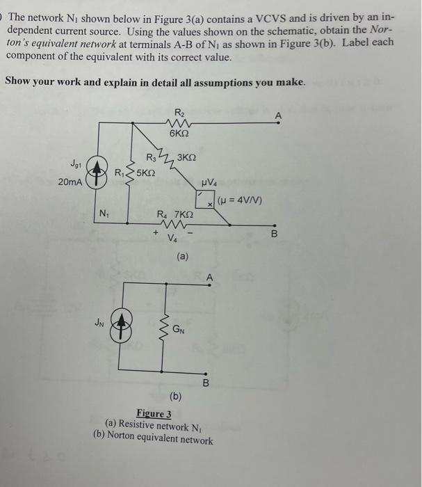 Solved The network N1 shown below in Figure 3(a) contains a | Chegg.com