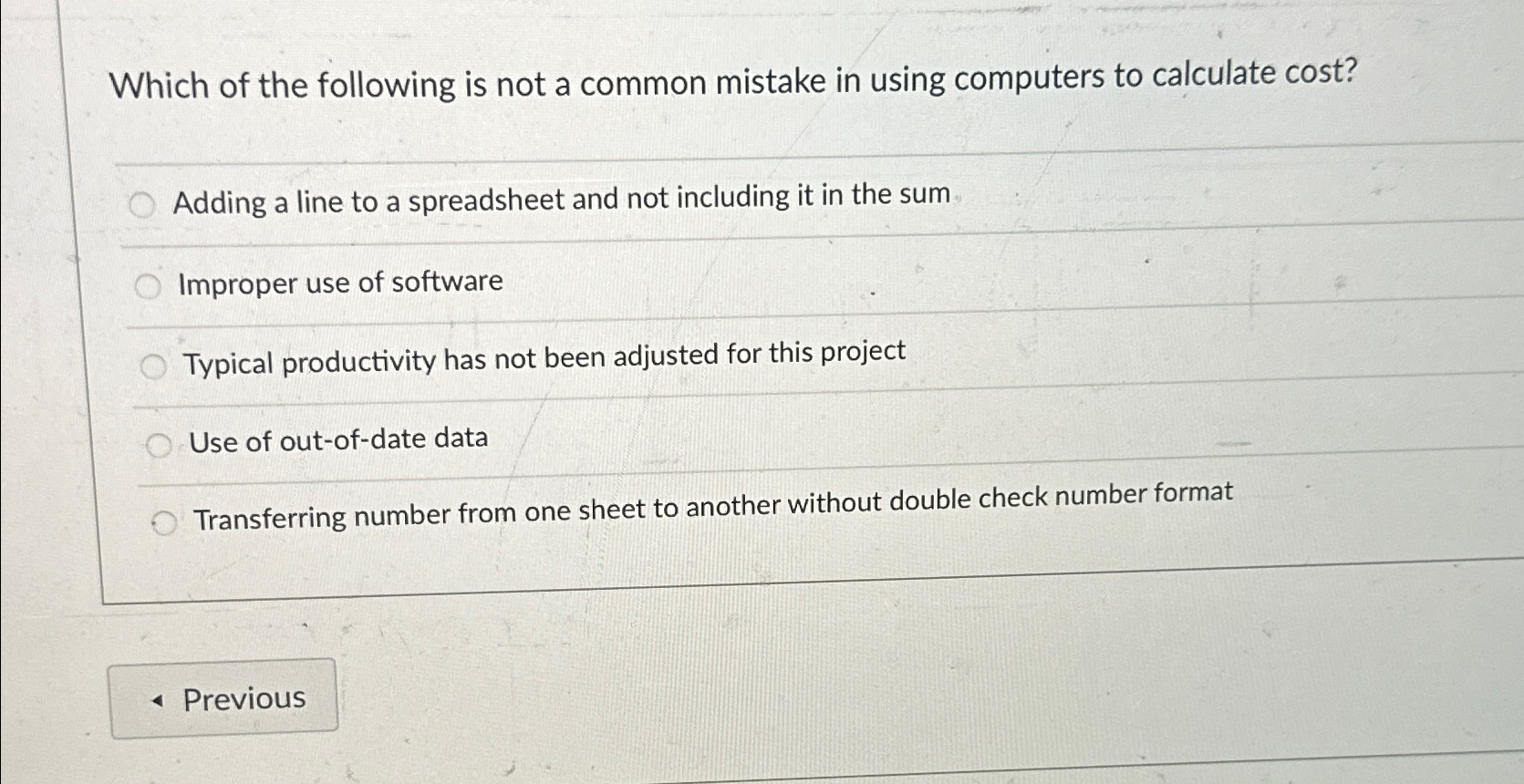 Solved Which of the following is not a common mistake in | Chegg.com