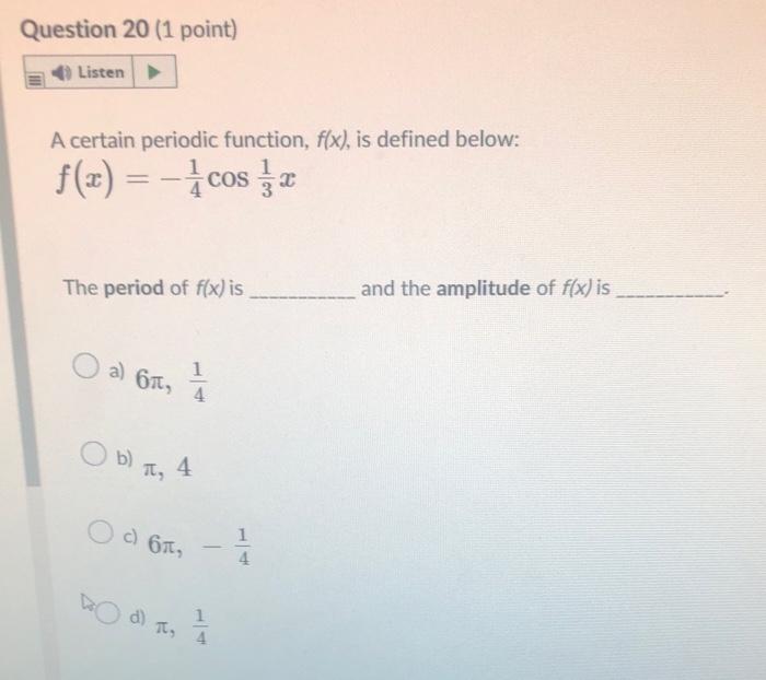 Solved A certain periodic function, f(x), is defined below: | Chegg.com