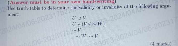 Solved Use truth-table to determine the validity or | Chegg.com