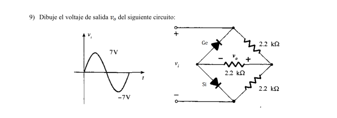 Solved Dibuje el voltaje de salida vo ﻿del siguiente | Chegg.com