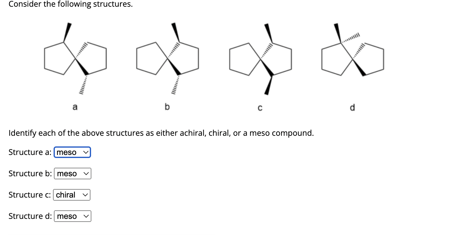 Consider the following structures.CdIdentify each of | Chegg.com