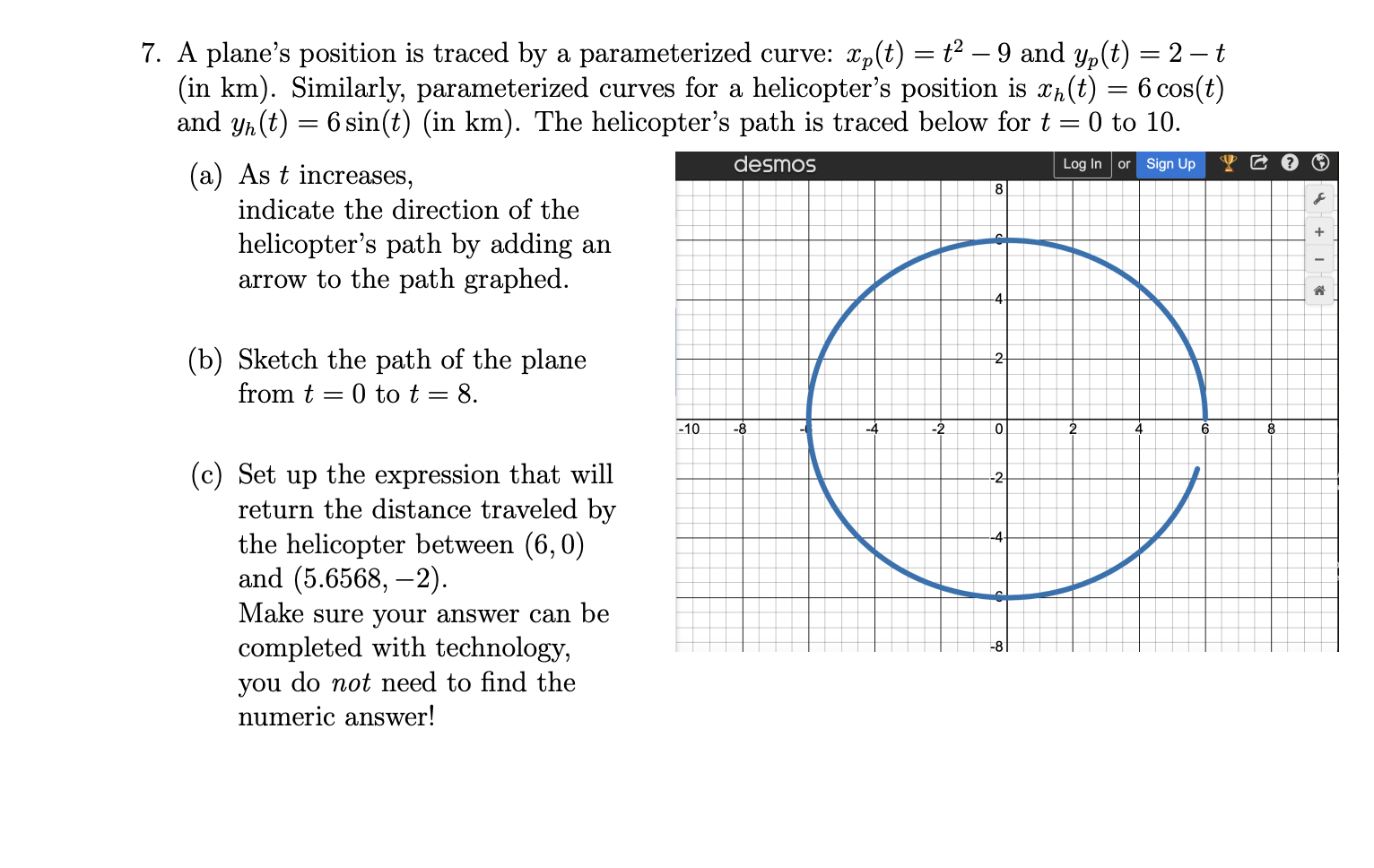 Solved A plane's position is ﻿traced by ﻿a parameterized | Chegg.com