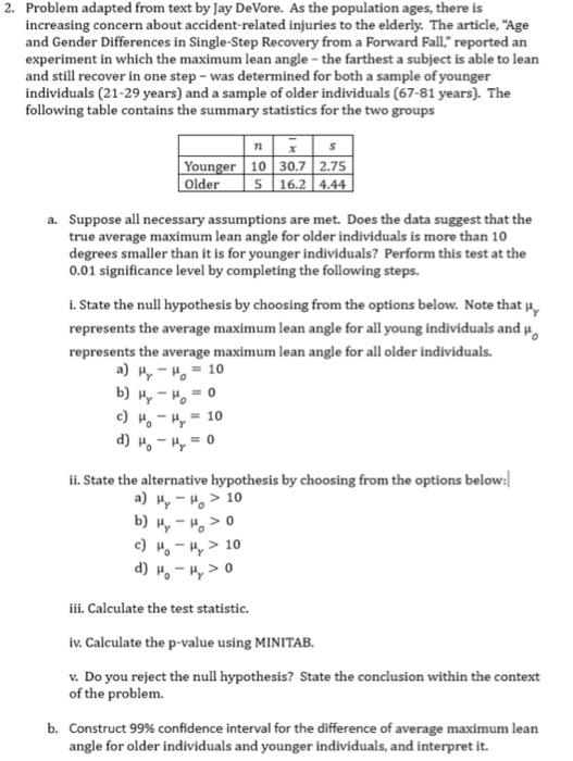 Solved Problem adapted from text by Jay DeVore. As the | Chegg.com