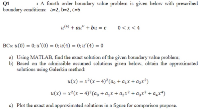 Q1 A Fourth Order Boundary Value Problem Is Given