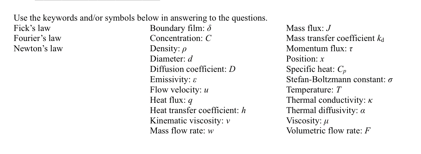 Solved Q2 Show The Equations For Convective Mass Transfer