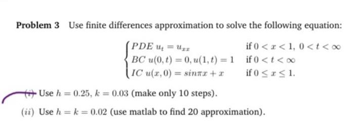 Solved Numerical Methods for PDE (Math509) Mathematics | Chegg.com