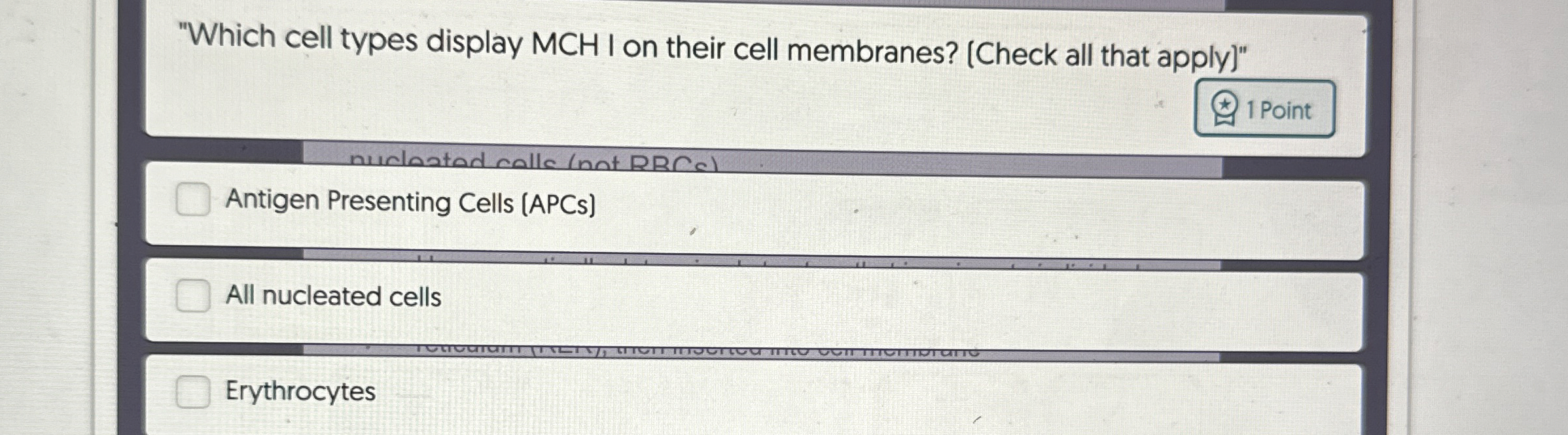 "Which cell types display MCH I on their cell | Chegg.com