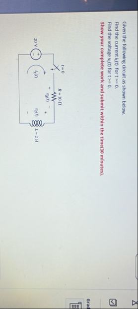Solved ASAP ASAP PLEASE given the following circuit as shown | Chegg.com