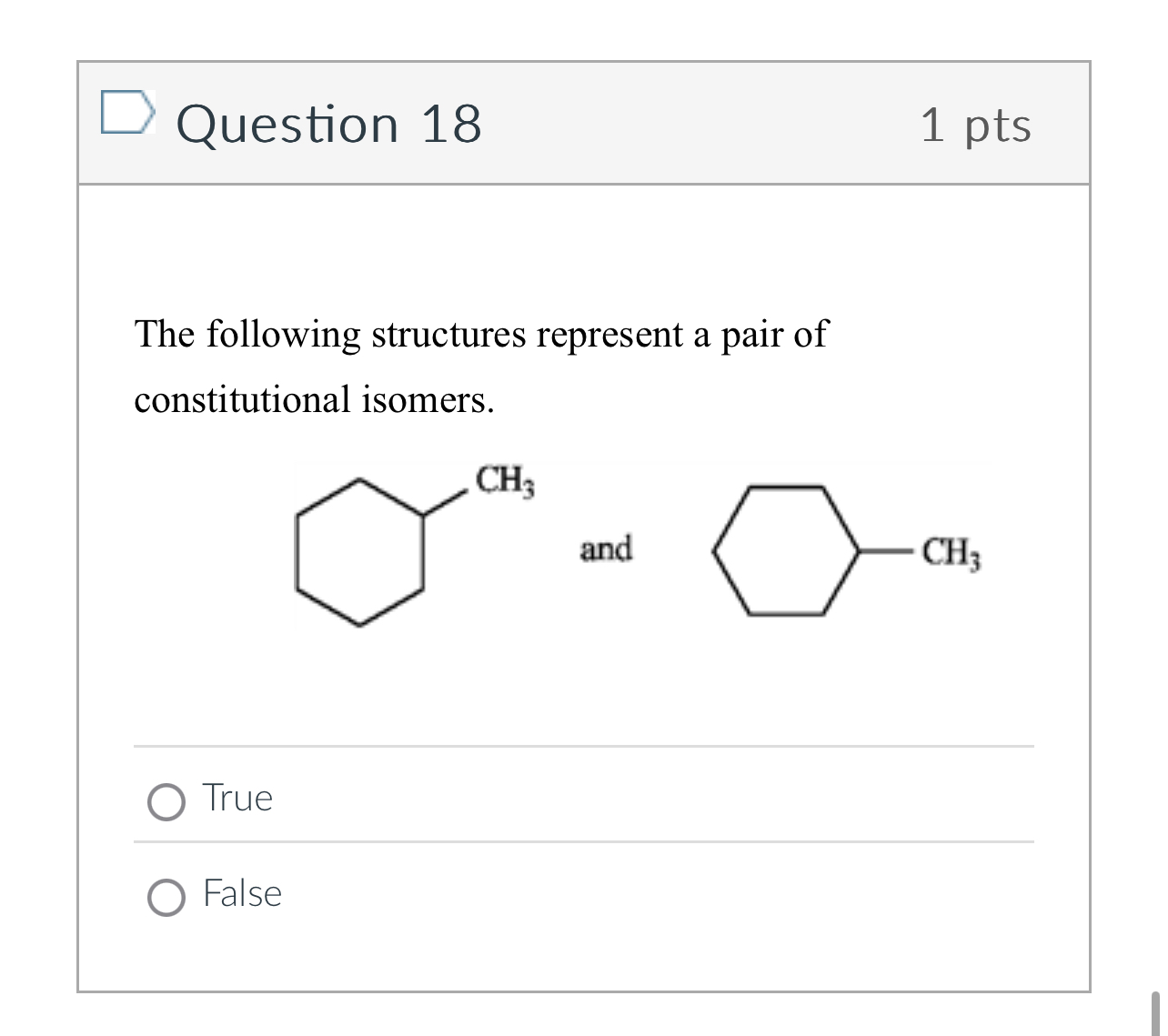 Solved Question 181 ﻿ptsThe following structures represent a | Chegg.com