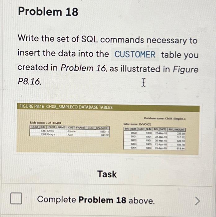 Solved Write The Set Of Sql Commands Necessary To Insert The 3928