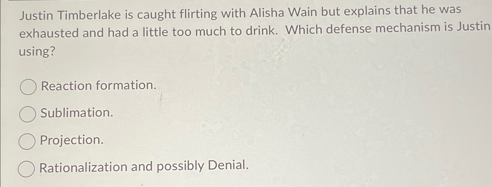 Solved Justin Timberlake is caught flirting with Alisha Wain | Chegg.com