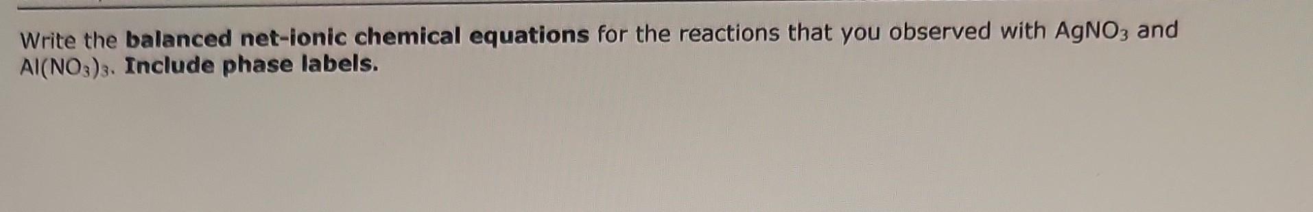 Solved Write the balanced net-ionic chemical equations for | Chegg.com