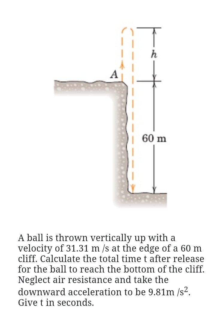 Solved A ball is thrown vertically up with a velocity of | Chegg.com
