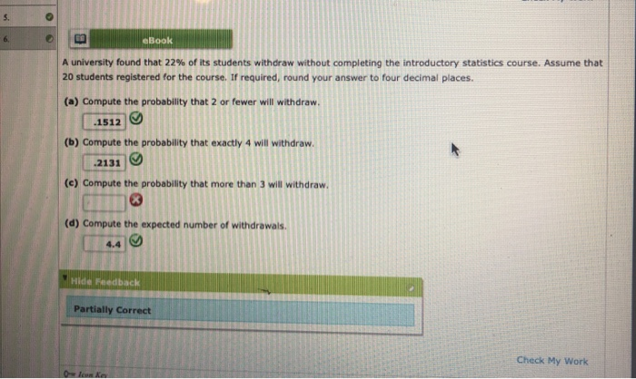 Solved eBook A university found that 22% of its students | Chegg.com