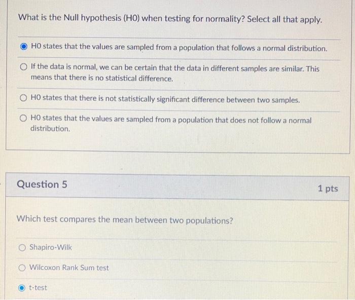 Solved What is the Null hypothesis (HO) when testing for | Chegg.com
