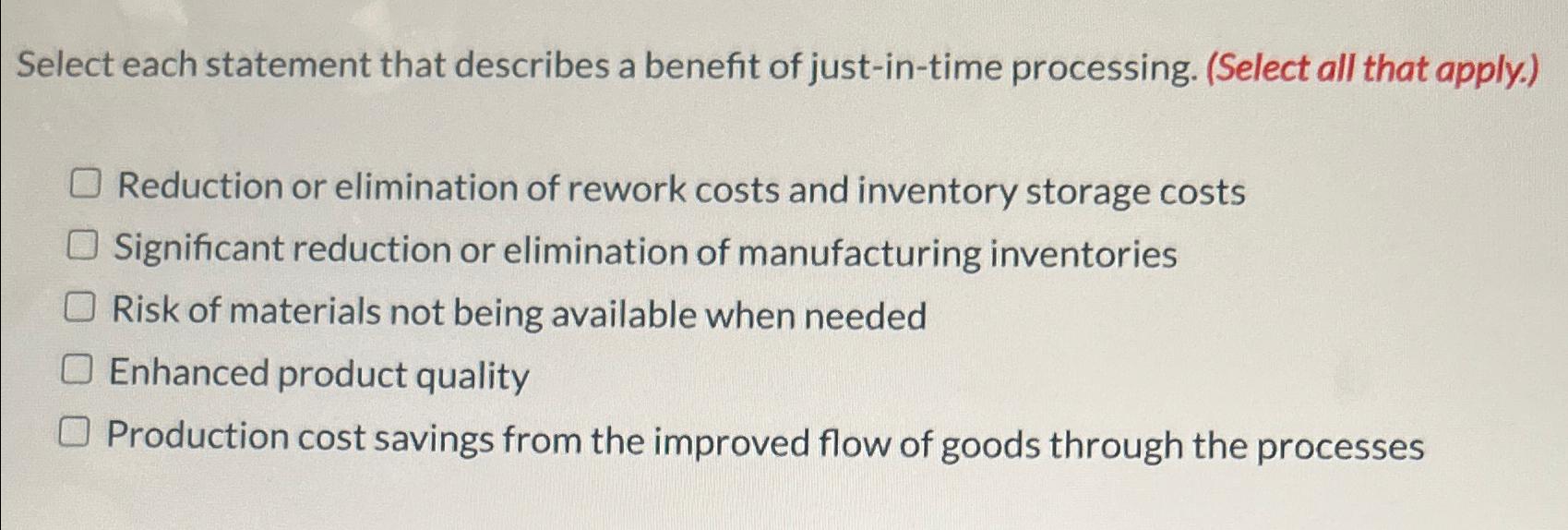 Solved Select each statement that describes a benefit of | Chegg.com