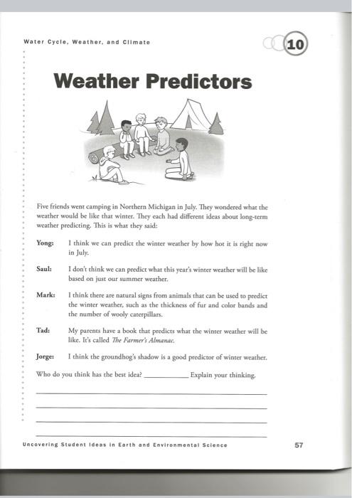 Solved Water Cycle, weather, and climate 10 Weather | Chegg.com