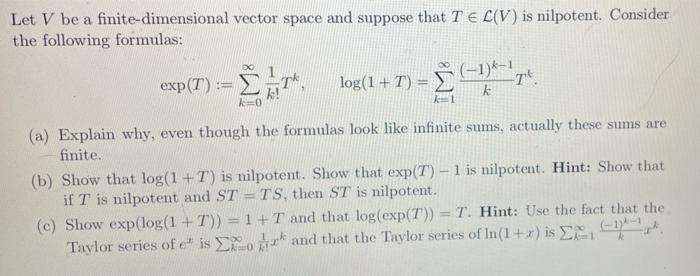 Solved Let V be a finite-dimensional vector space and | Chegg.com