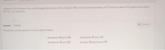 Solved LUULJE Suppose that I scores have a bell-shaped | Chegg.com