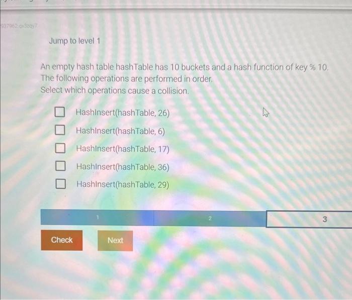 Solved An empty hash table hashTable has 10 buckets and a | Chegg.com