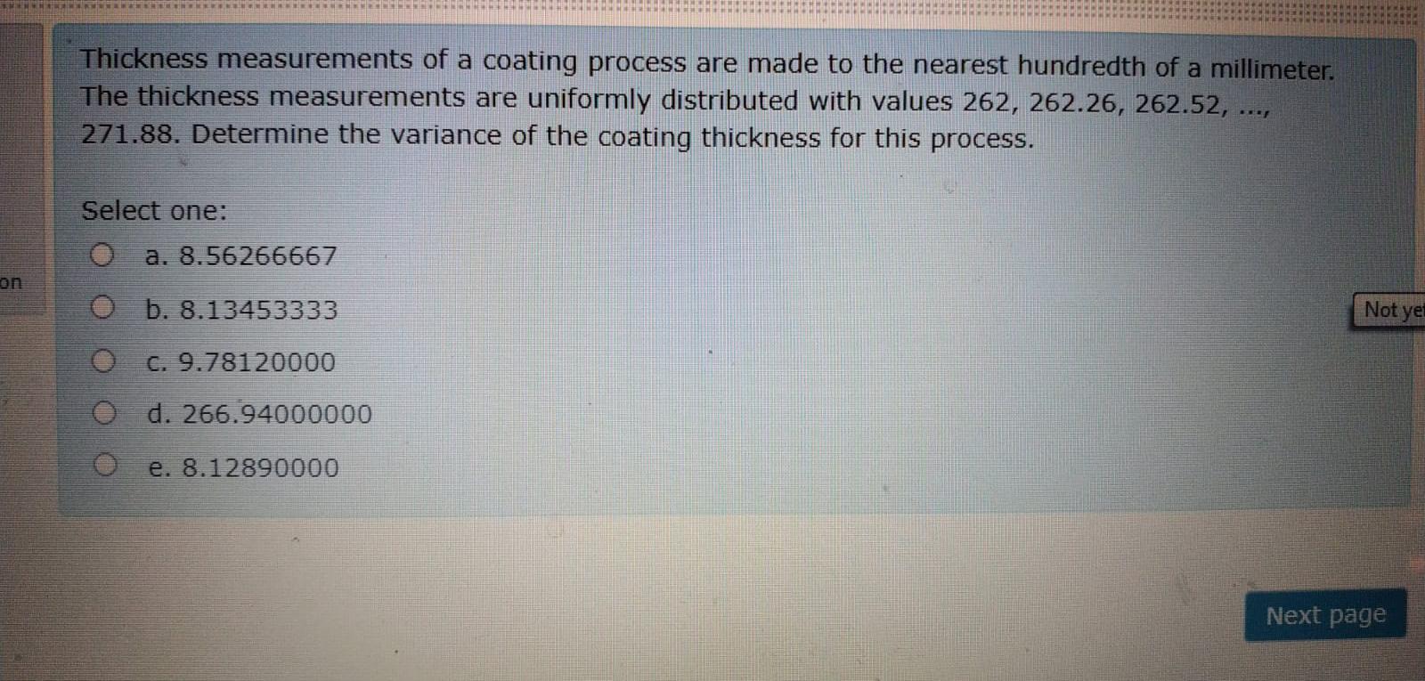 Solved Thickness measurements of a coating process are made | Chegg.com