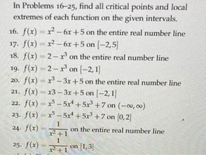 Solved In Problems 16-25, find all critical points and local | Chegg.com