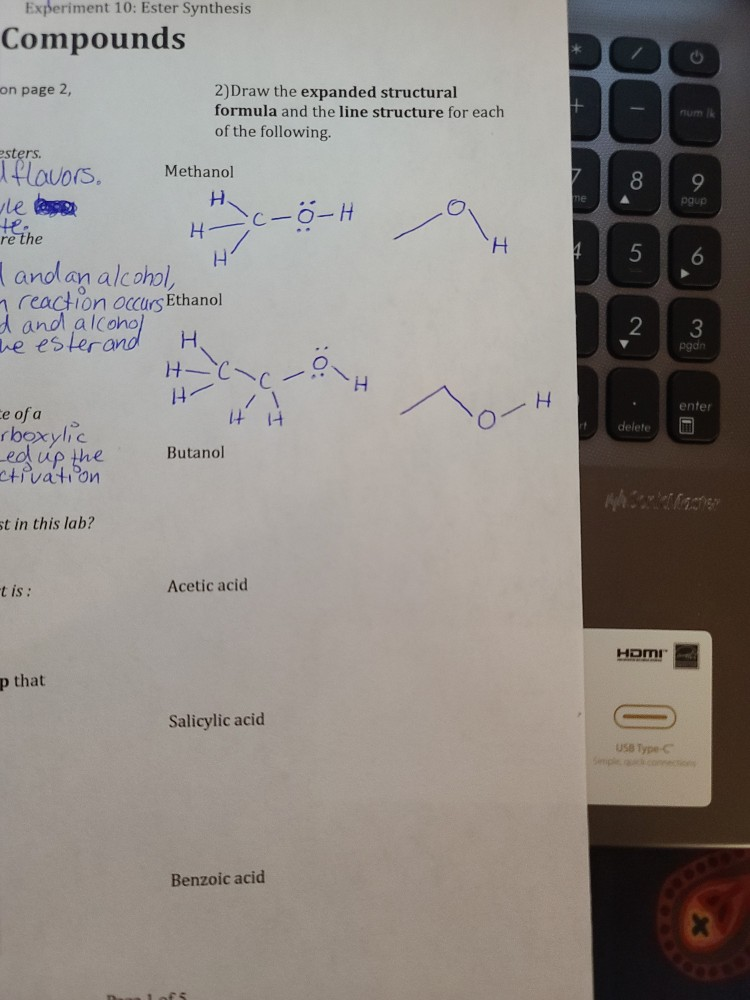 Solved Draw the expanded structural formula and the line | Chegg.com