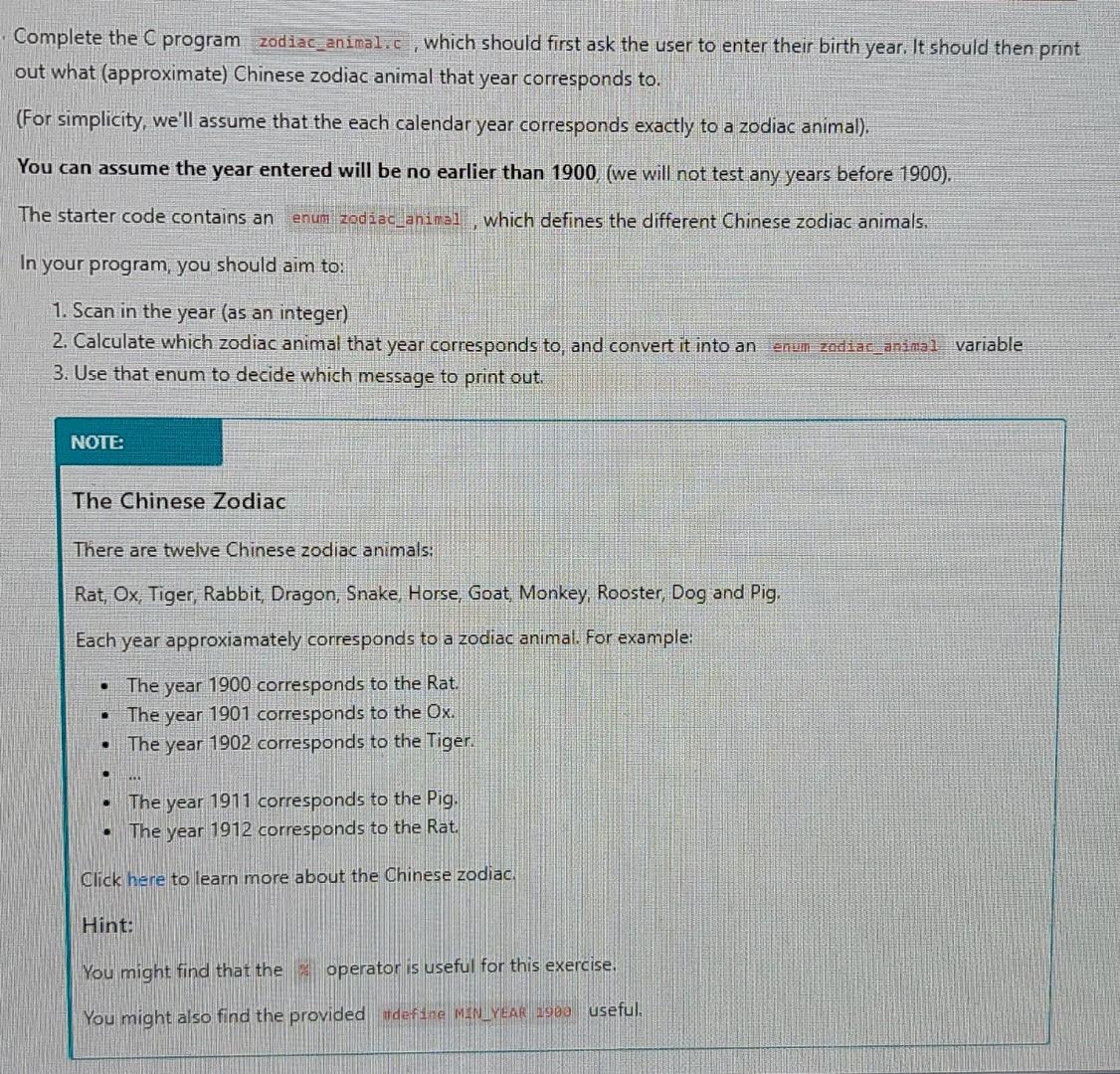 Solved Complete the C program which should first ask the | Chegg.com