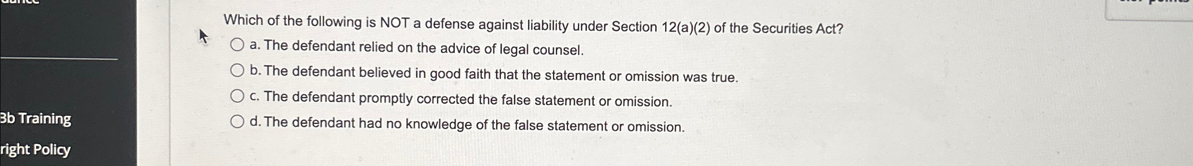 Solved Which of the following is NOT a defense against | Chegg.com