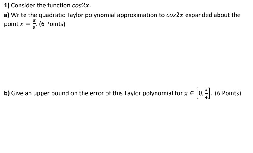Solved 1) Consider the function cos2x. a) Write the | Chegg.com