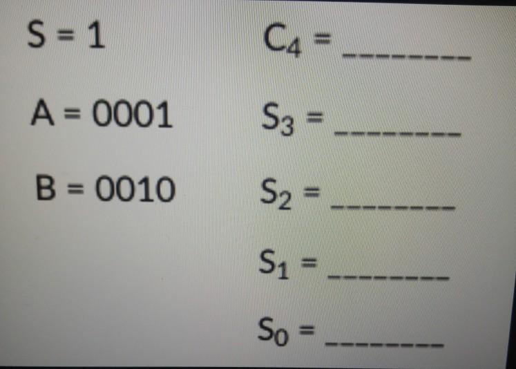Solved Input values for the adder-subtractor circuit above | Chegg.com
