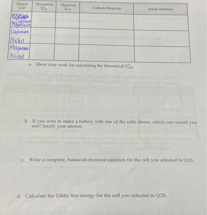 a. Show your work for calculating the theoretical | Chegg.com