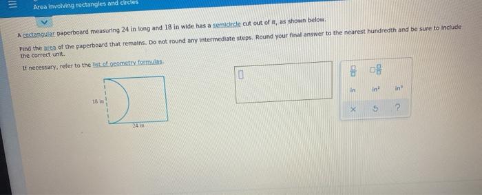 Solved Area involving rectangles and circles A rectangular | Chegg.com