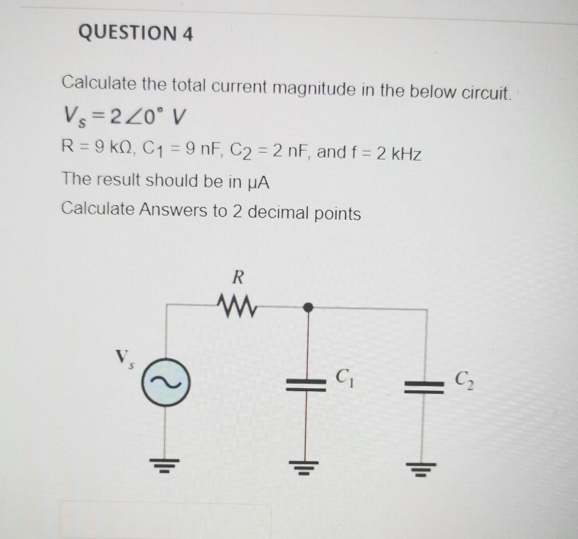 Solved Calculate the total current magnitude in the below | Chegg.com