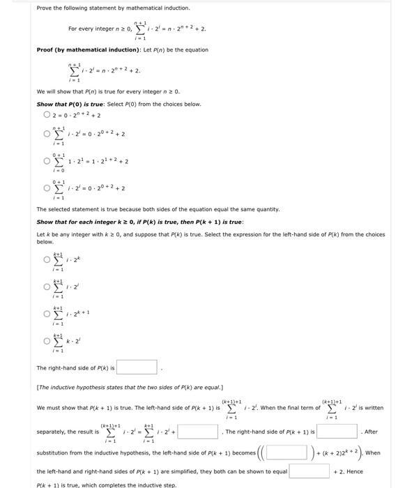 Solved Prove the following statement by mathematical | Chegg.com