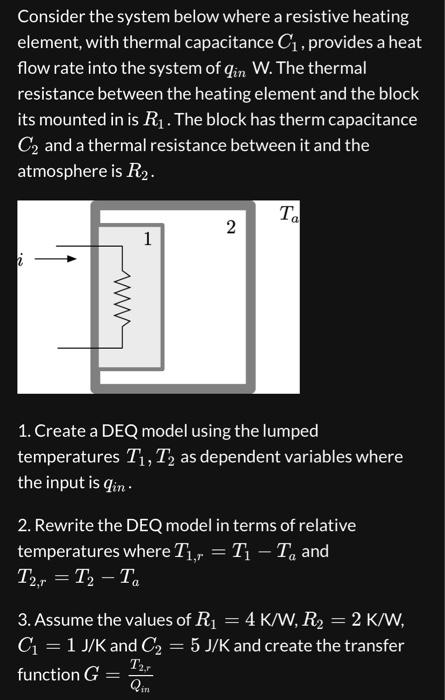 Consider the system below where a resistive heating | Chegg.com