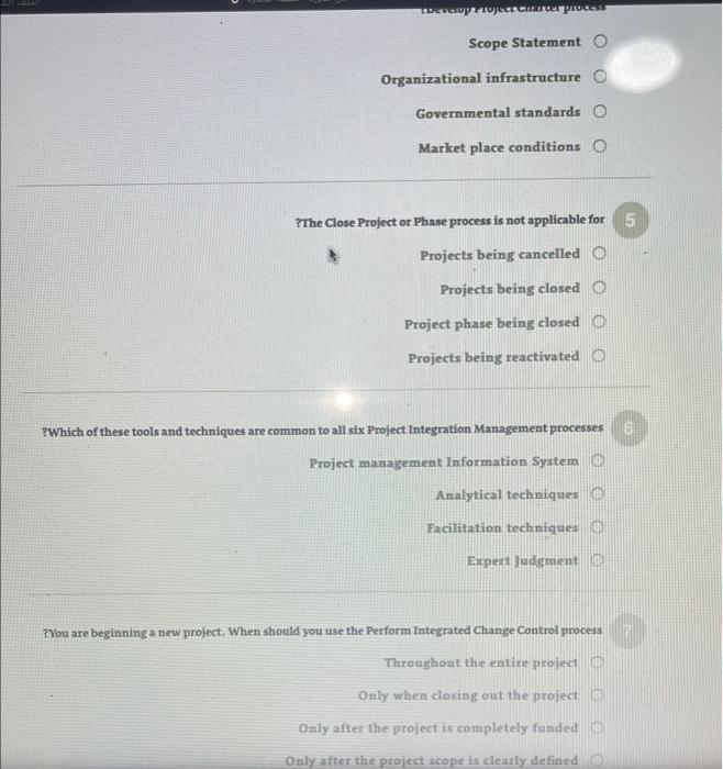 Solved Scope Statement Organizational infrastructure | Chegg.com