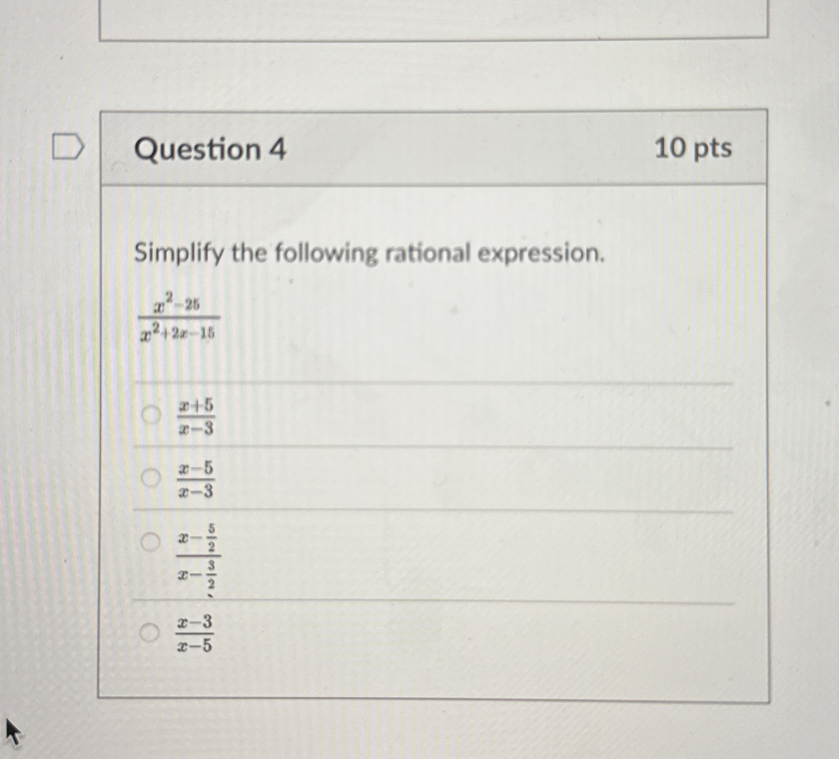 Solved Question 4Simplify the following rational | Chegg.com
